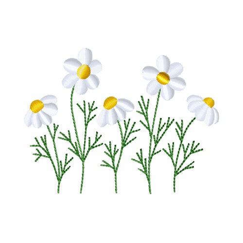 Daisy Bouquet Machine Embroidery Design Beautiful Daisies | Etsy