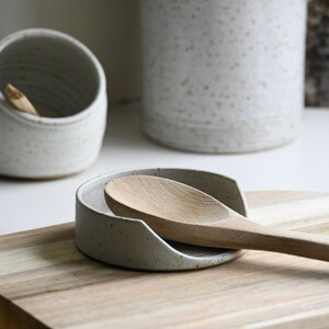 Handmade Ceramic Stoneware Spoon Rest, Hand-thrown Pottery, Dinnerware ...