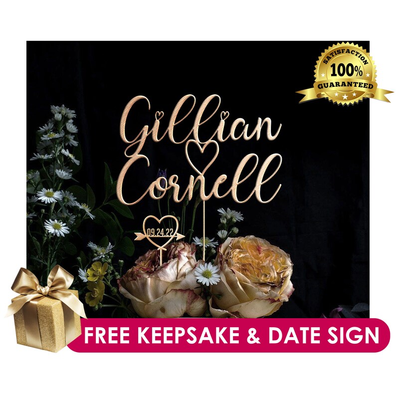 Couples' Name Cake Toppers - Rustic Wedding - Wood Made Topper ...