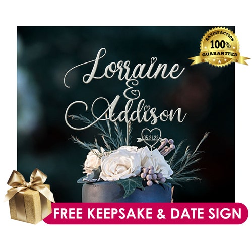 Couples' Name Rose Gold Cake Toppers for Wedding God - Etsy