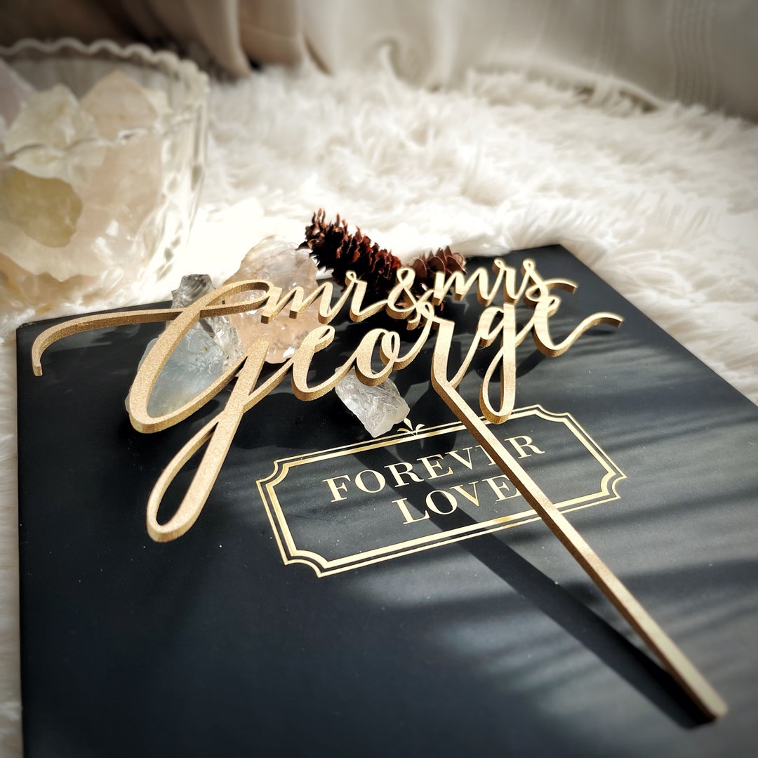 Custom Cake Topper | Personalized Wedding Cake Decoration | Elegant ...