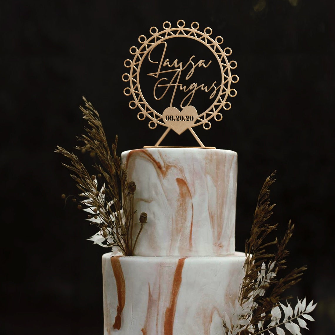 Rustic Wedding Cake Toppers Family Name Cake Toppers for - Etsy