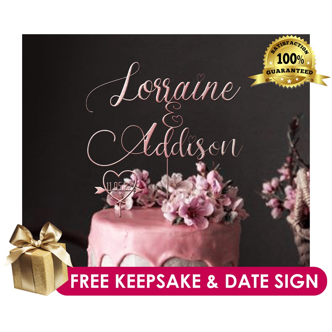 Rose Gold Cake Toppers - Wedding Cake Topper - Wood Made Topper ...