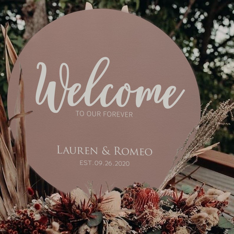 Wedding Welcome Signs - 3D Glitter Metallic Painted Wedding Signage ...