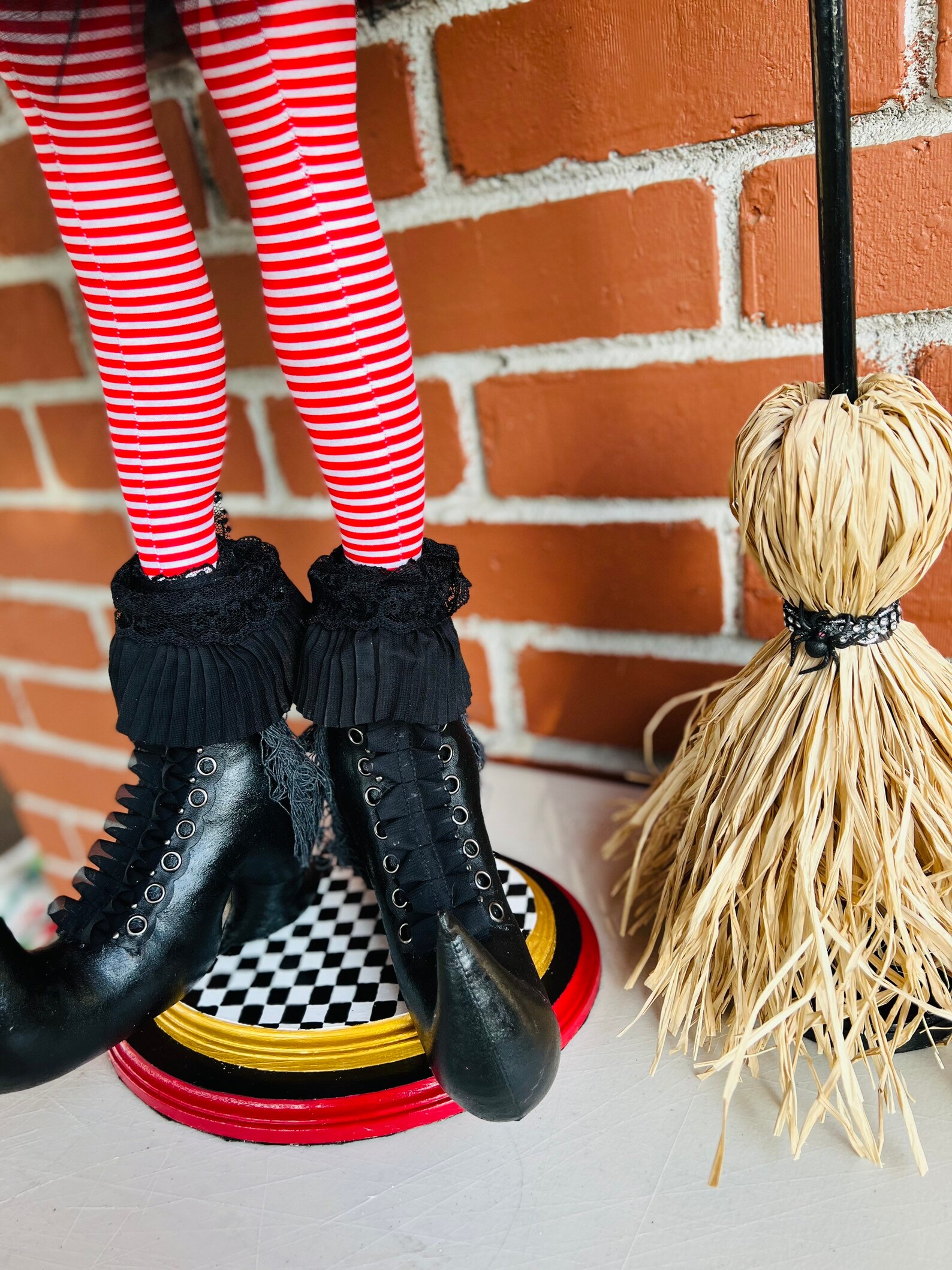 Witch Hat & Boots Table Decor/witch Stand/witch Stand and Broom ...