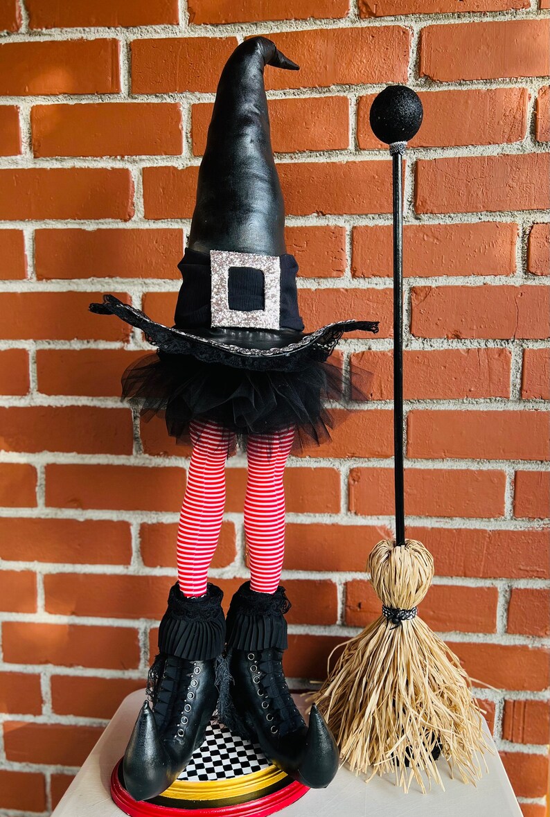 Witch Hat & Boots Table Decor/witch Stand/witch Stand and Broom ...