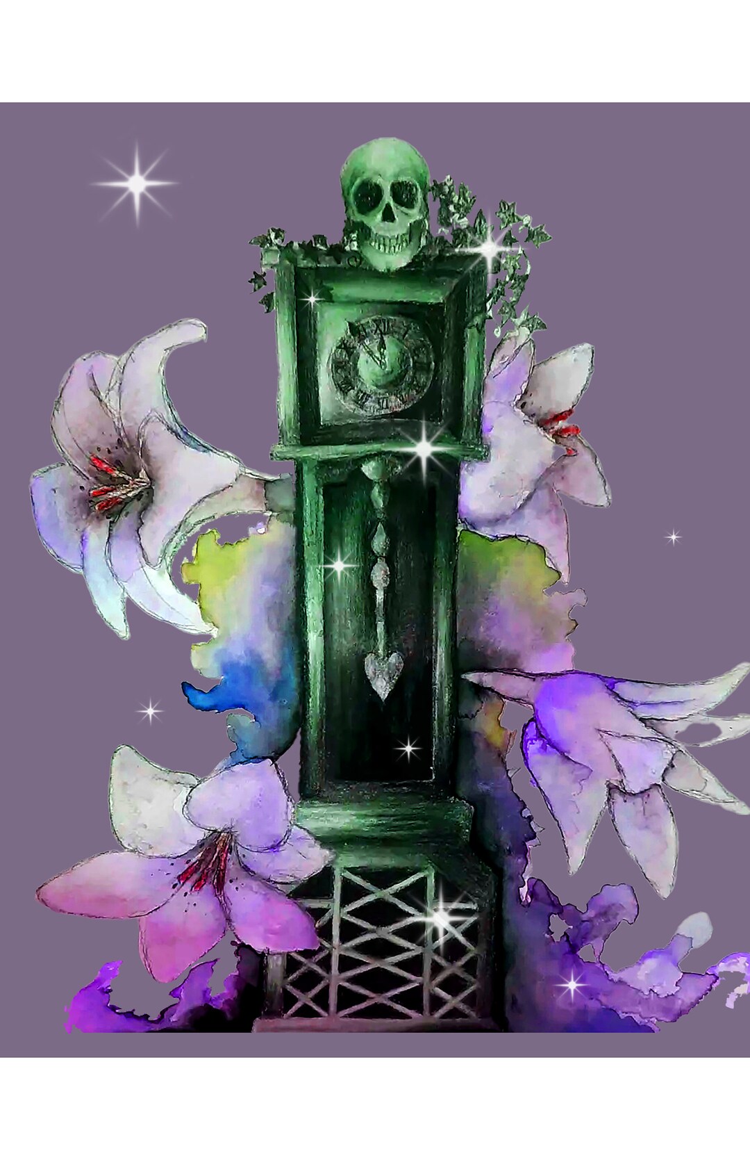 Clock Art Print - Etsy