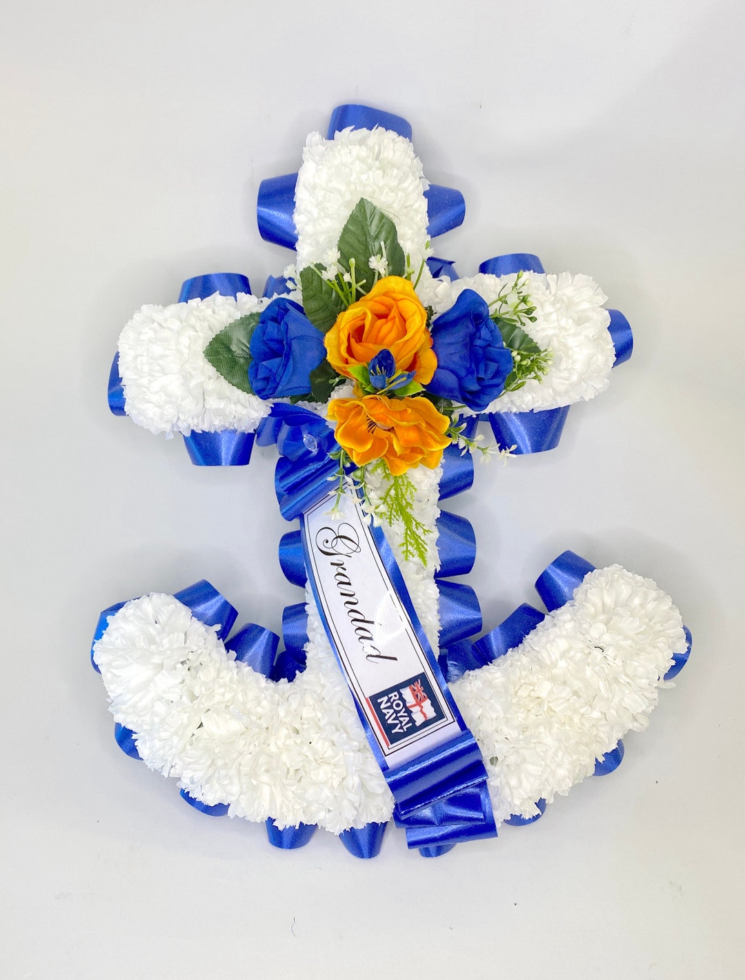 ANCHOR FUNERAL TRIBUTE - Grave Memorial Any Colour Personalised - Etsy