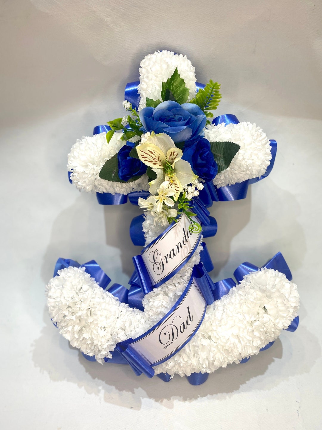 ANCHOR FUNERAL TRIBUTE - Grave Memorial Any Colour Personalised - Etsy UK