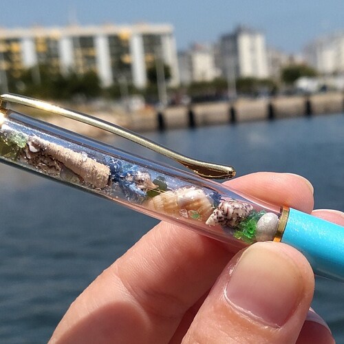Sea Glass Pen Beach Pen Ocean Ballpoint Pen Mermaid Style - Etsy
