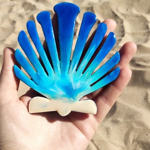 Wooden Shell, Wooden Scallop, Resin Wood Art, Beach House Decor, Ocean ...