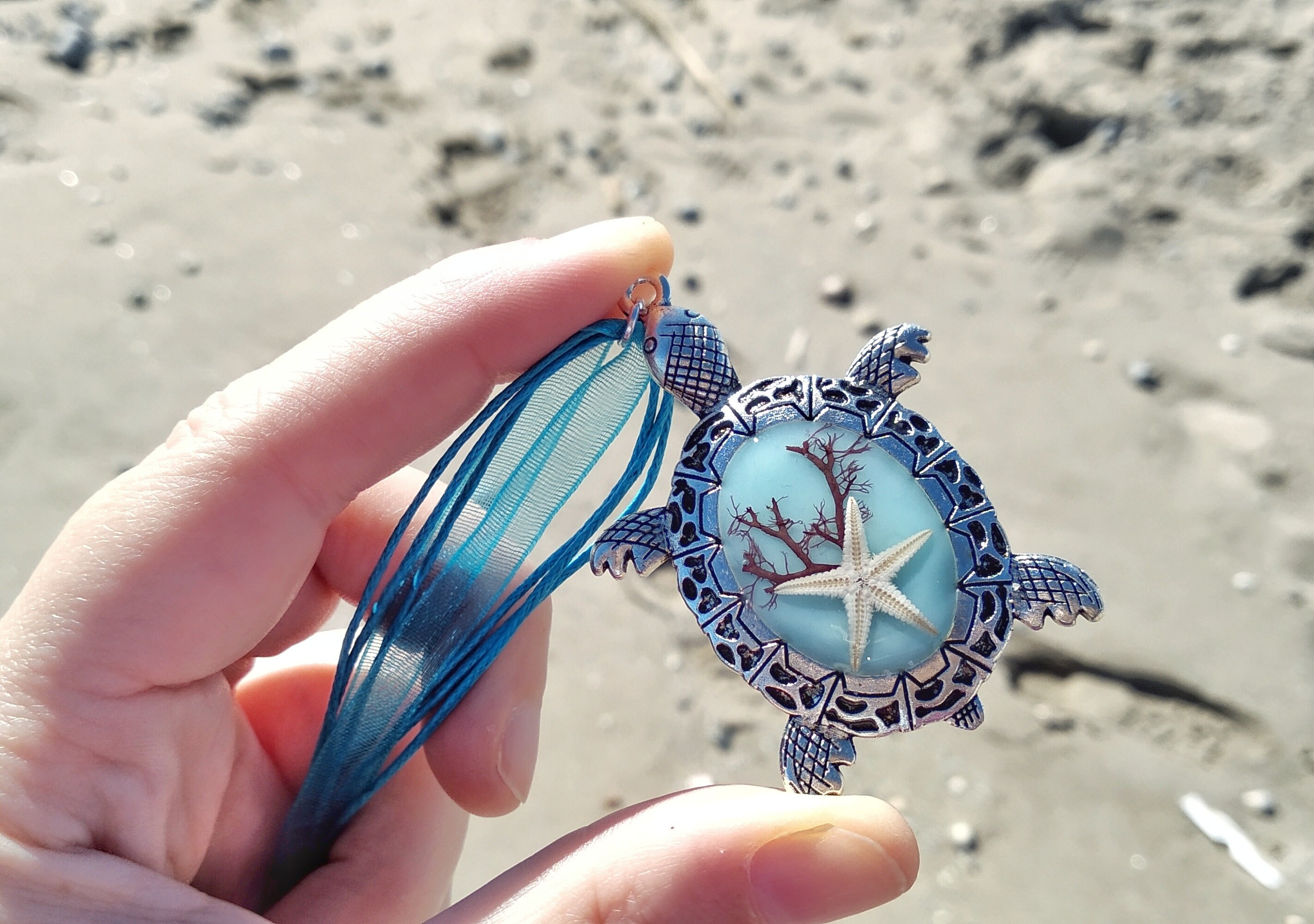 Sea Turtle Jewellery, Turtle Pendant, Starfish Necklace, Resin Jewelry ...