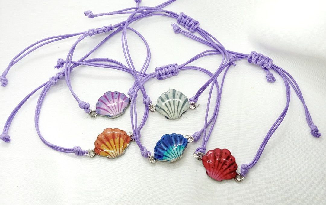 Adjustable Colorful Shell Bracelet, Macramé Jewelry, Bohemian Nautical ...