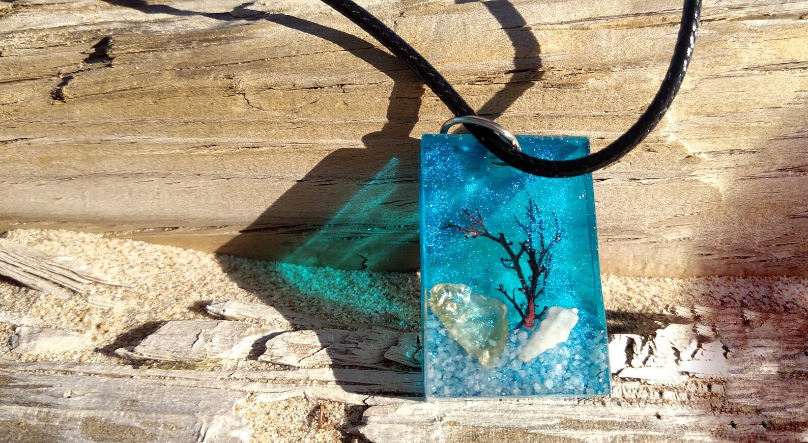Underwater Necklace, Sea Bottom Pendant, Ocean Necklace, Resin Jewelry ...