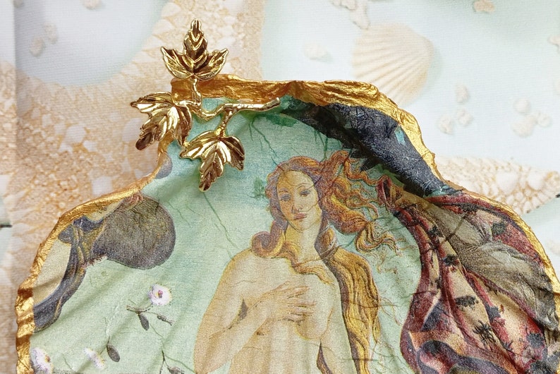 The Birth of Venu Decoupage Clam Shell, Scallop Shell Trinket Dish ...
