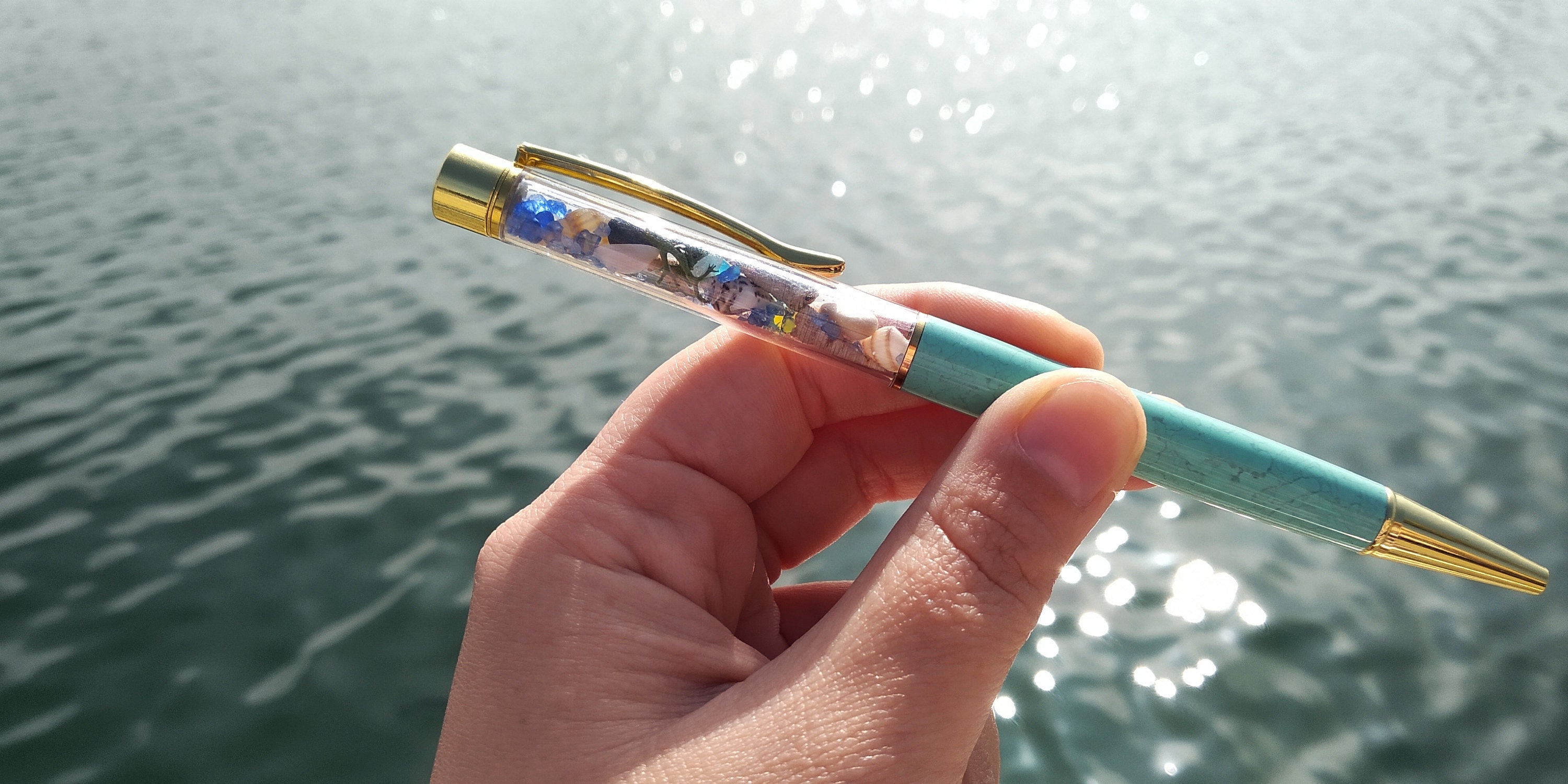 Sea glass pen Beach pen Ocean Ballpoint Sea shell pen Sea | Etsy