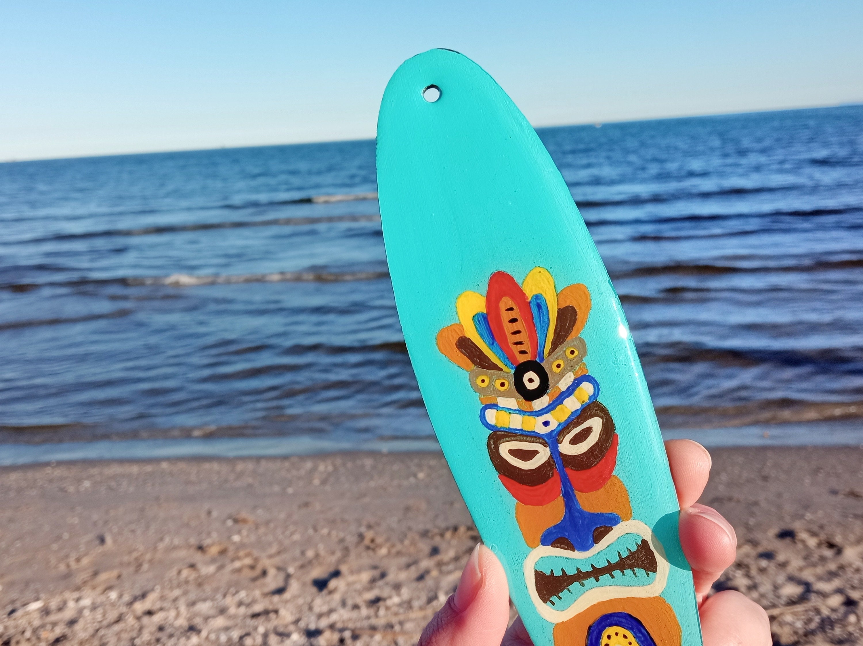 Wooden Tiki Totem Bar Surfboard Decorated With Tiki Idol - Etsy