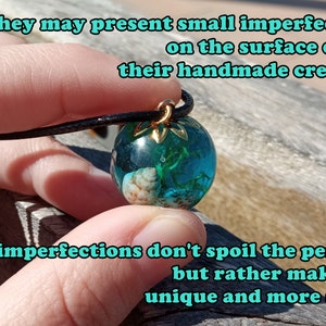 Underwater Necklace, Ocean Resin Ball Necklace, Starfish Pendant ...