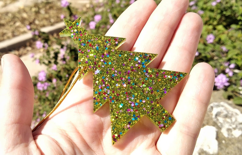 Resin Christmas Tree Ornament Xmas Decoration Hanging Tree - Etsy