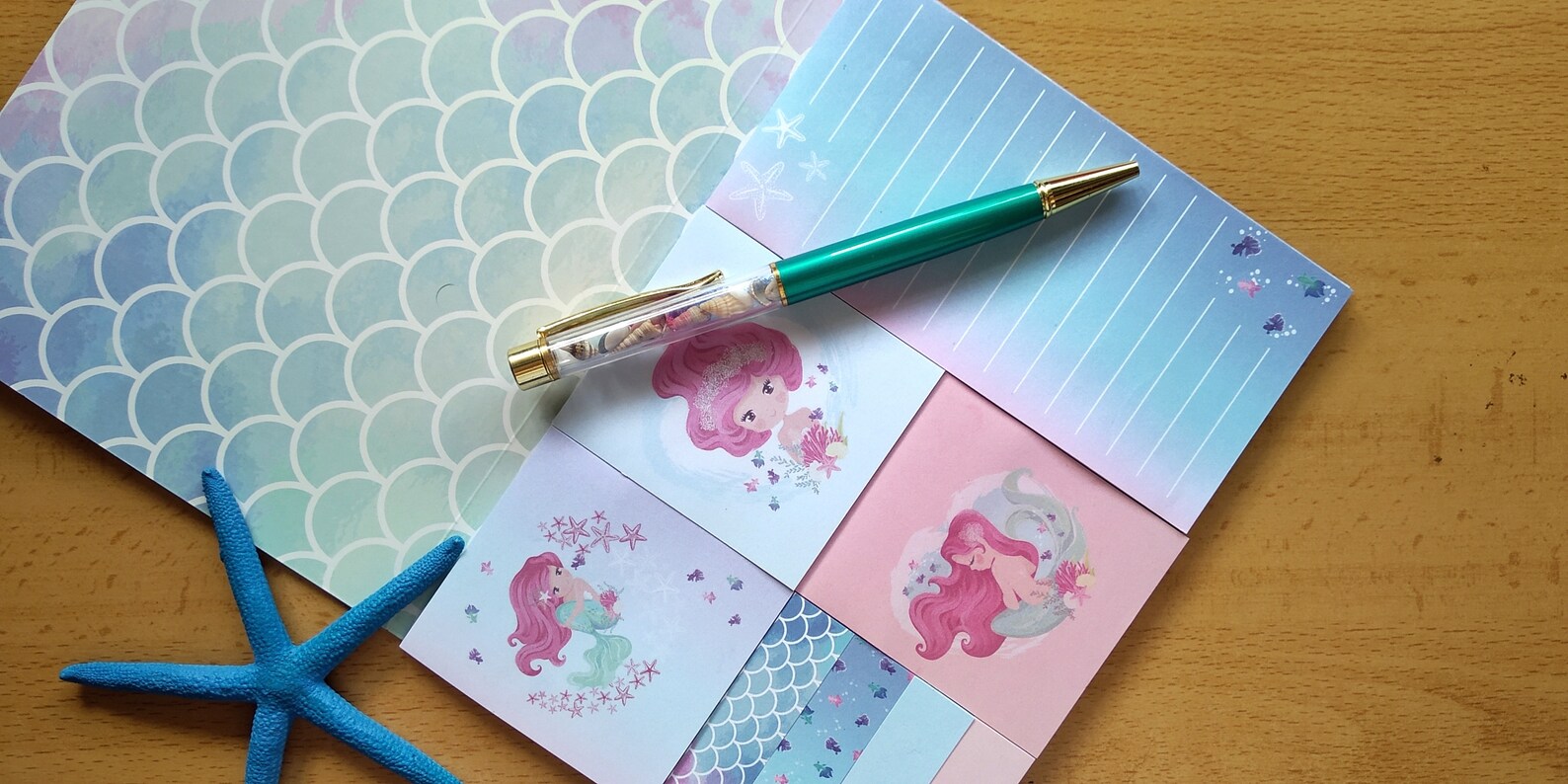 Mermaid Pen Ocean Ballpoint Pen Sea Glass Pen Beach - Etsy