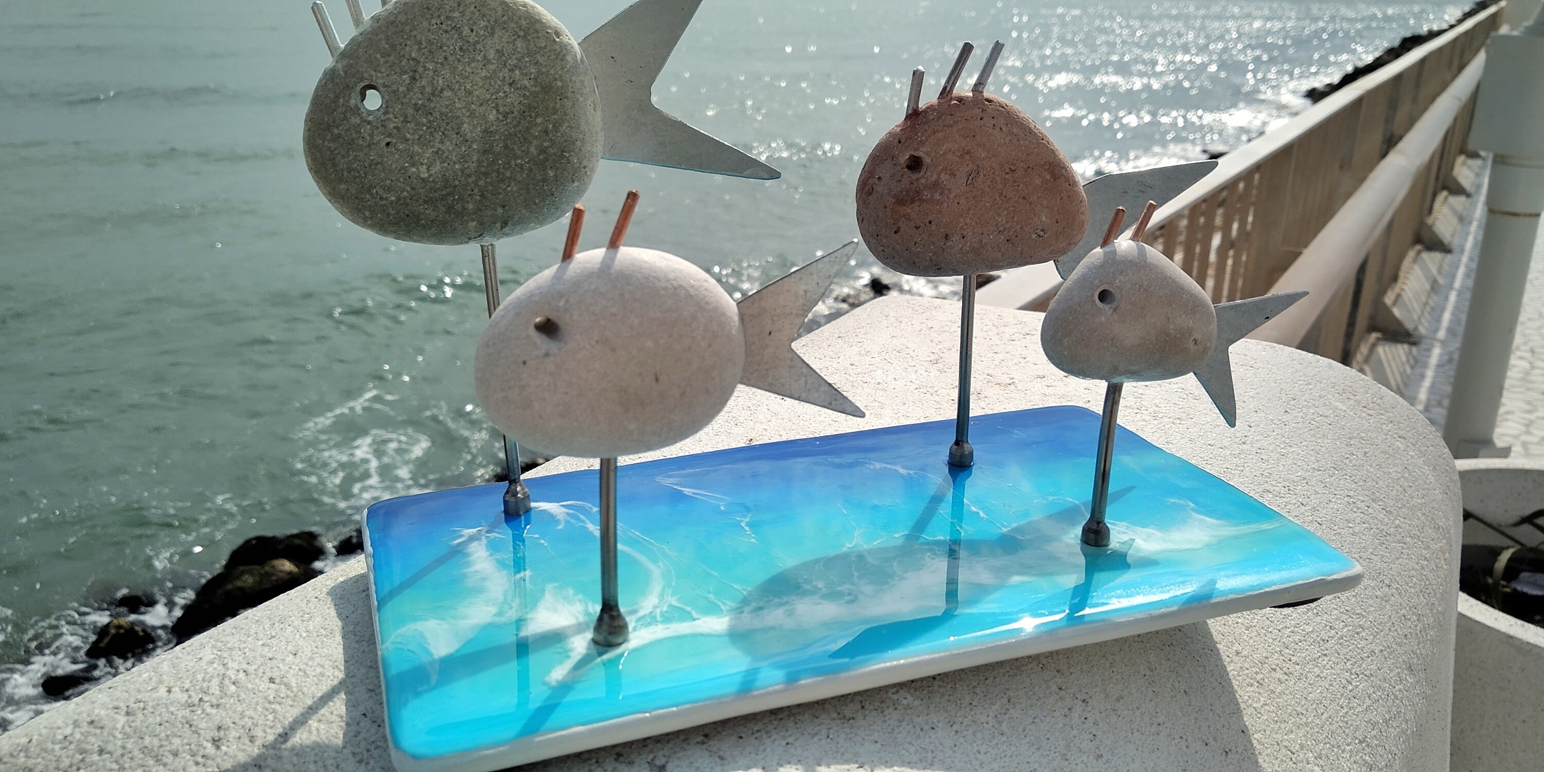 Fish Sculpture Fish Statue Stone Fish Resin Beach Fish - Etsy