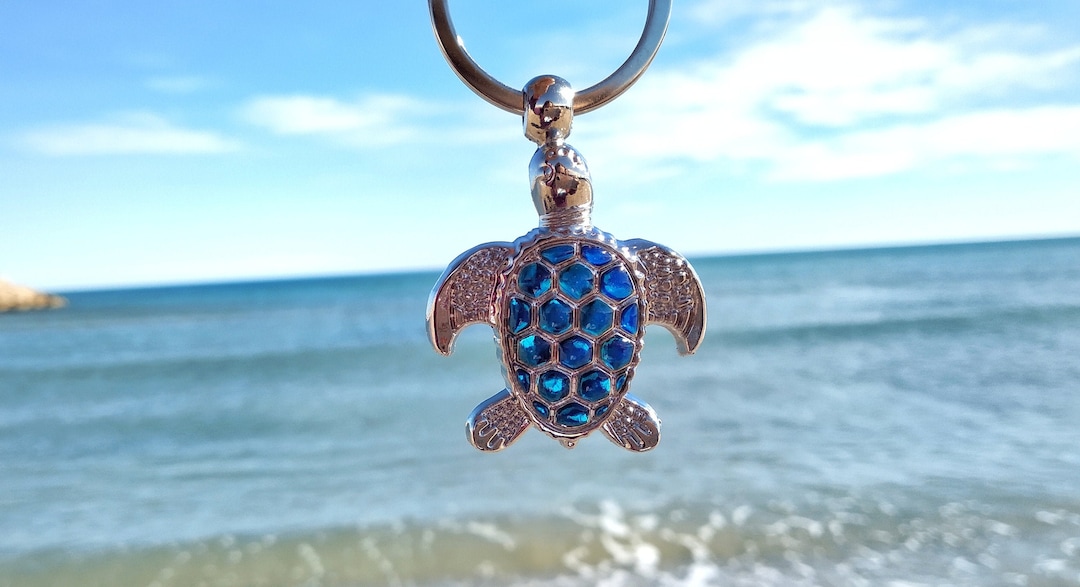 Keychain Silver Turtle Gift, Turtle Key Ring, Sea Turtle Keychain ...