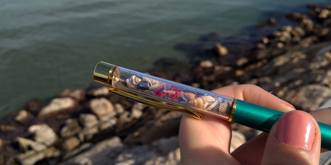 Mermaid Pen Ocean Ballpoint Pen Sea Glass Pen Beach - Etsy