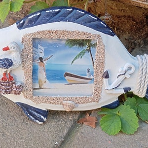 Fish Photo Frame, Seaside Decoration With Seagull, Nautical Picture ...