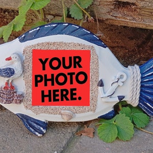Fish Photo Frame, Seaside Decoration With Seagull, Nautical Picture ...