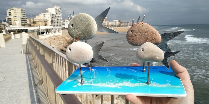 Fish Sculpture, Fish Statue, Stone Fish, Resin Beach, Fish Decor, Ocean ...