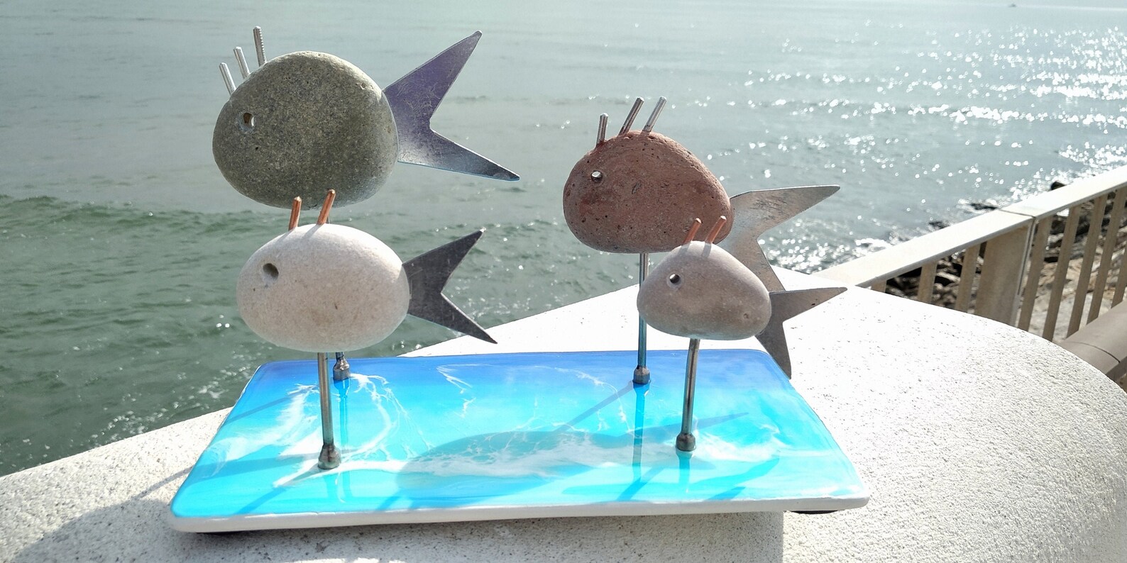 Fish Sculpture Fish Statue Stone Fish Resin Beach Fish - Etsy