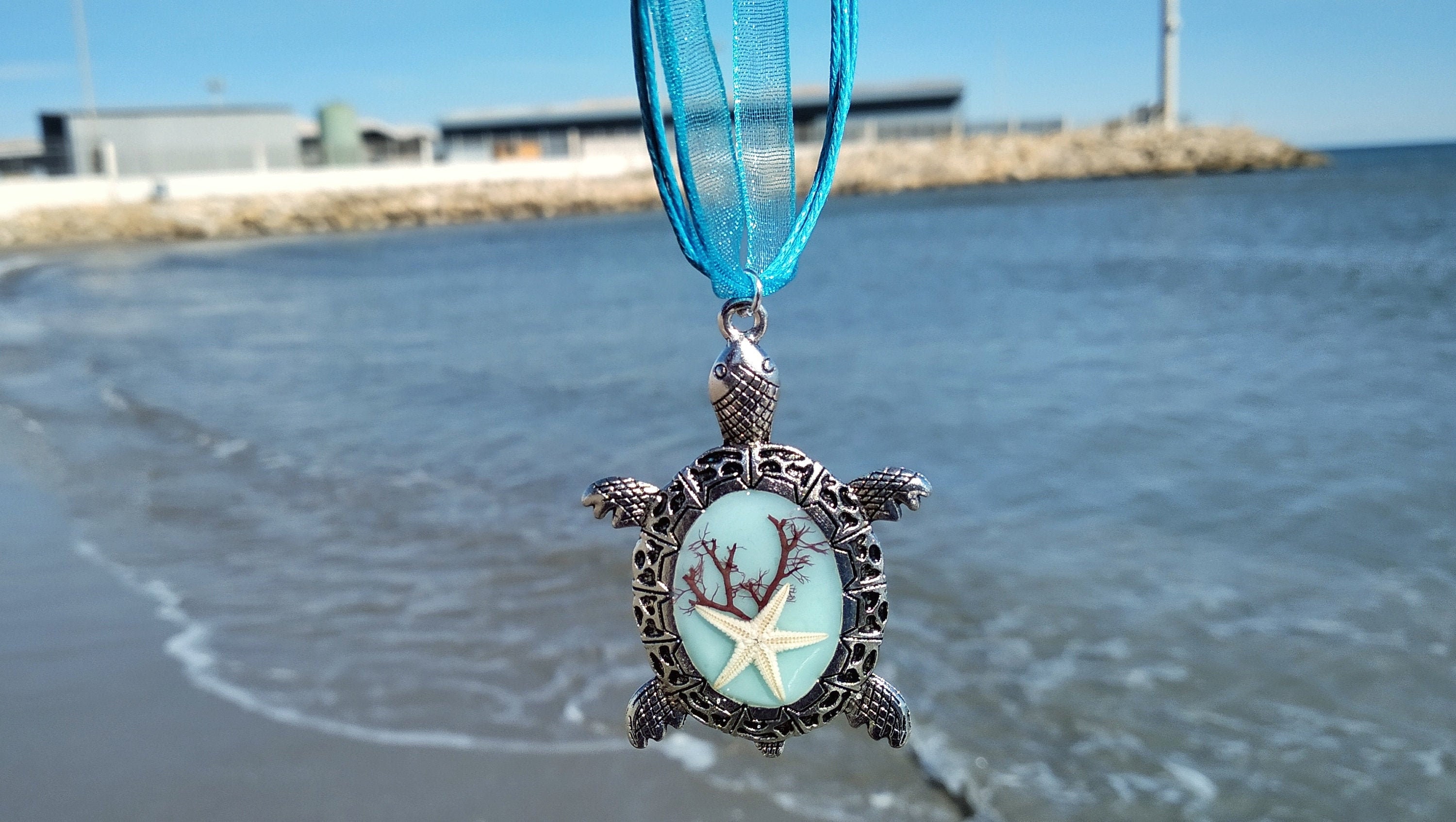 Sea Turtle Jewellery Turtle Pendant Starfish necklace Resin | Etsy