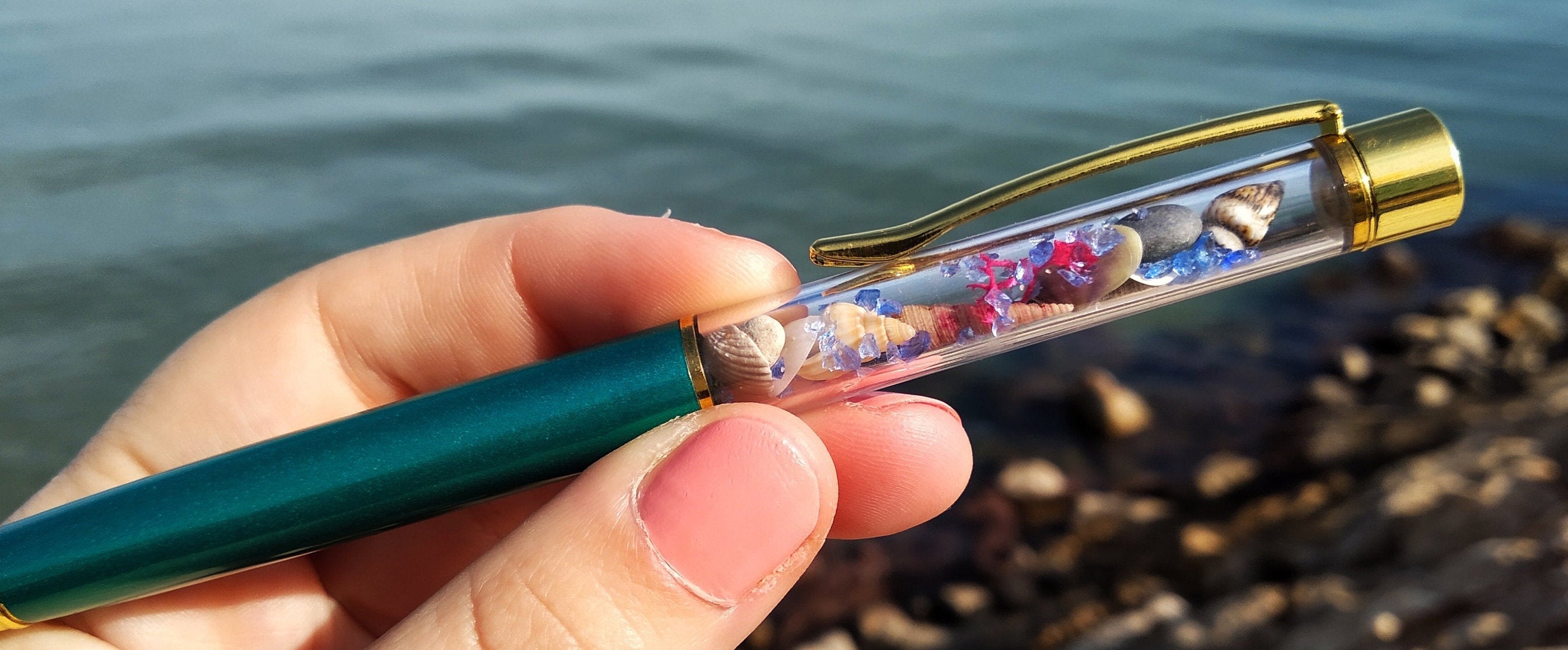 Mermaid Pen Ocean Ballpoint Pen Sea Glass Pen Beach - Etsy