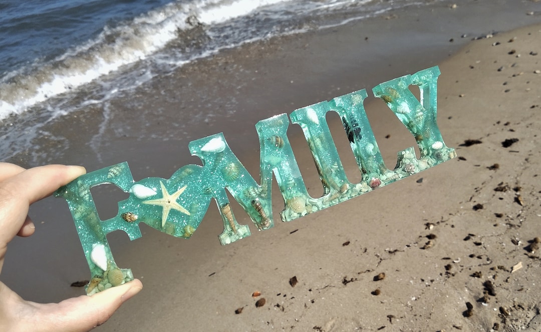 3D Resin FAMILY Sign, Beach House Decoration, Family Sign, Ocean ...