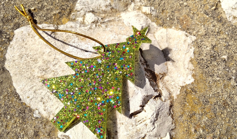 Resin Christmas Tree Ornament Xmas Decoration Hanging Tree - Etsy