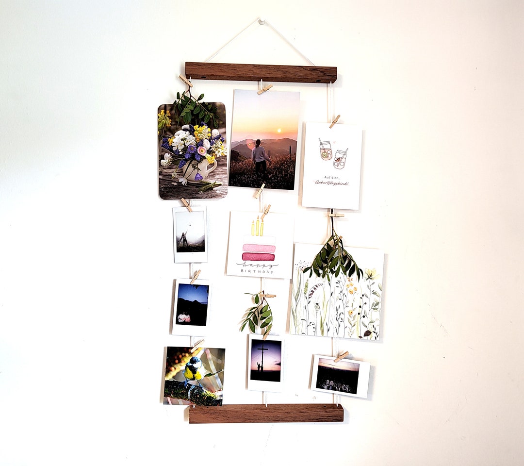 Photo Hanger Mahogany Wood Wall Photo Holder Picture - Etsy