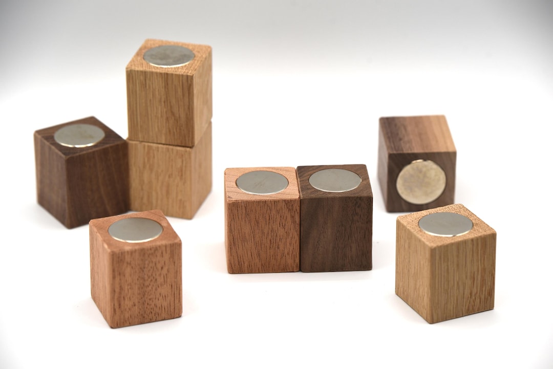 Magnets Oak Walnut Mahogany Wood Fridge Magnets Neodymium Wooden ...