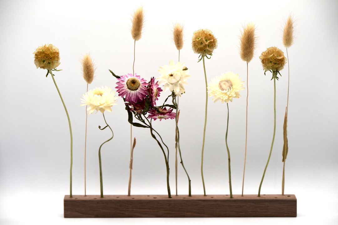 Dried Flower Strip Walnut Wood 30 Cm Flower Bar Dry Flower Holder Table ...