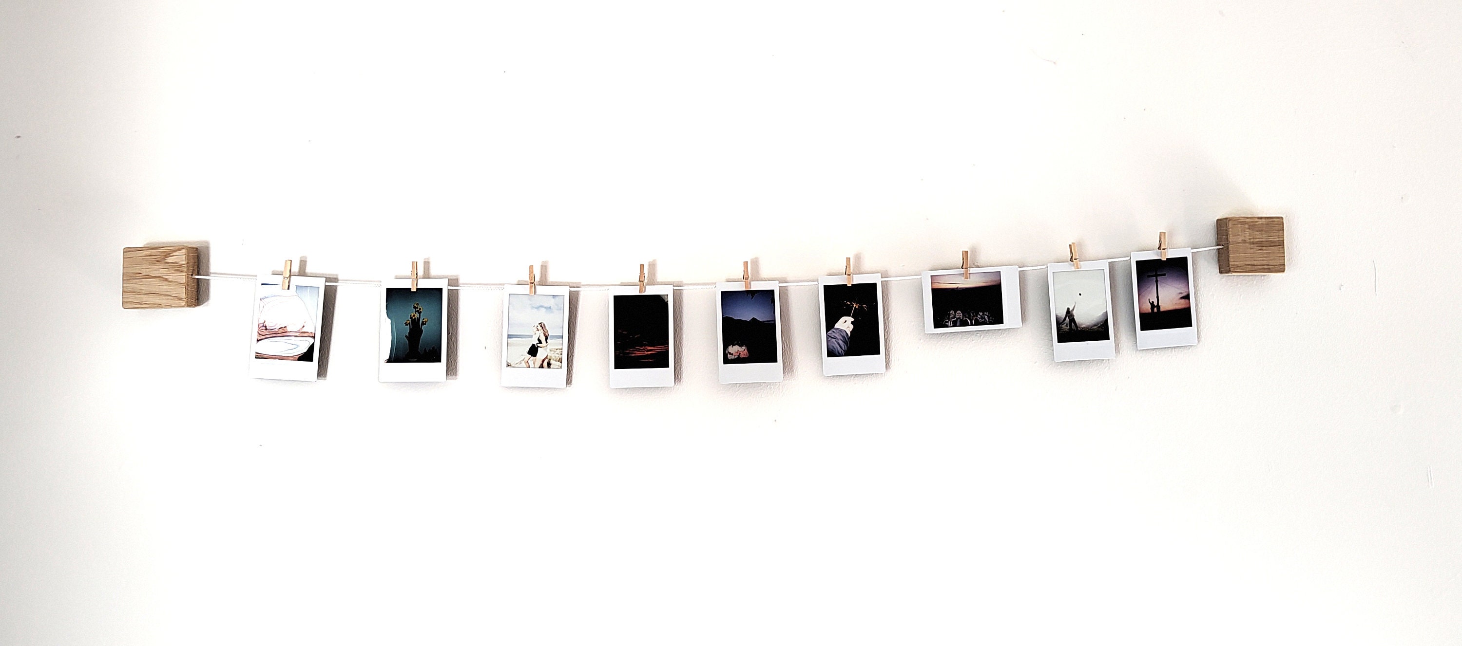 Fotoleine Eiche mit Wäscheklammern Bilderleine Girlande - Etsy.de