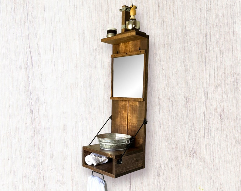 Farmhouse Shaving Mirror Shelf No. 901 Shaving Table Shelf - Etsy