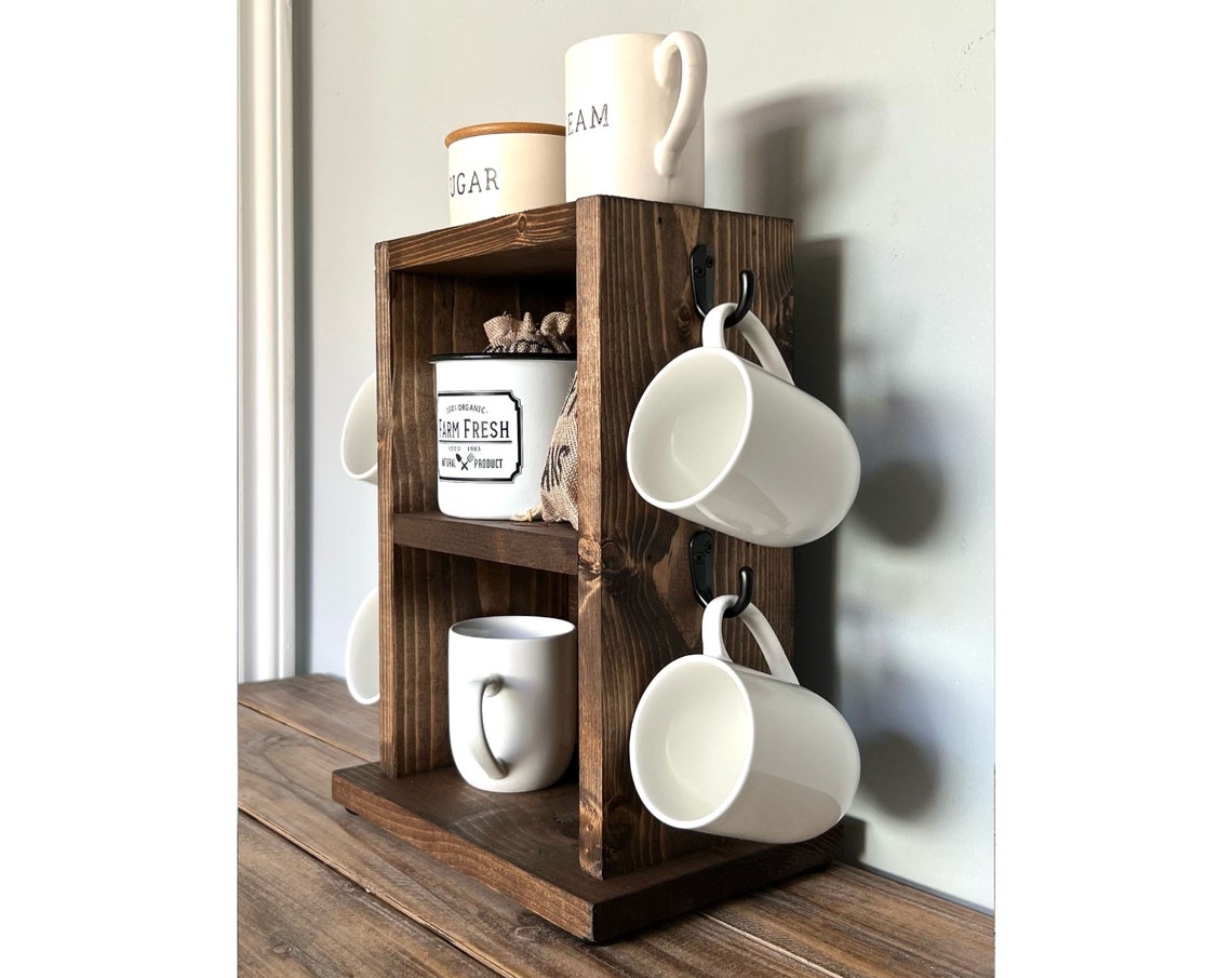 Farmhouse Coffee Bar Shelf No. 502 Small Coffee Bar & Mug - Etsy