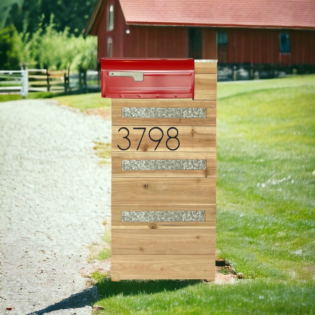Modern Mailbox Base No. 721 Farmhouse Edition Wood Mailbox Base - Etsy