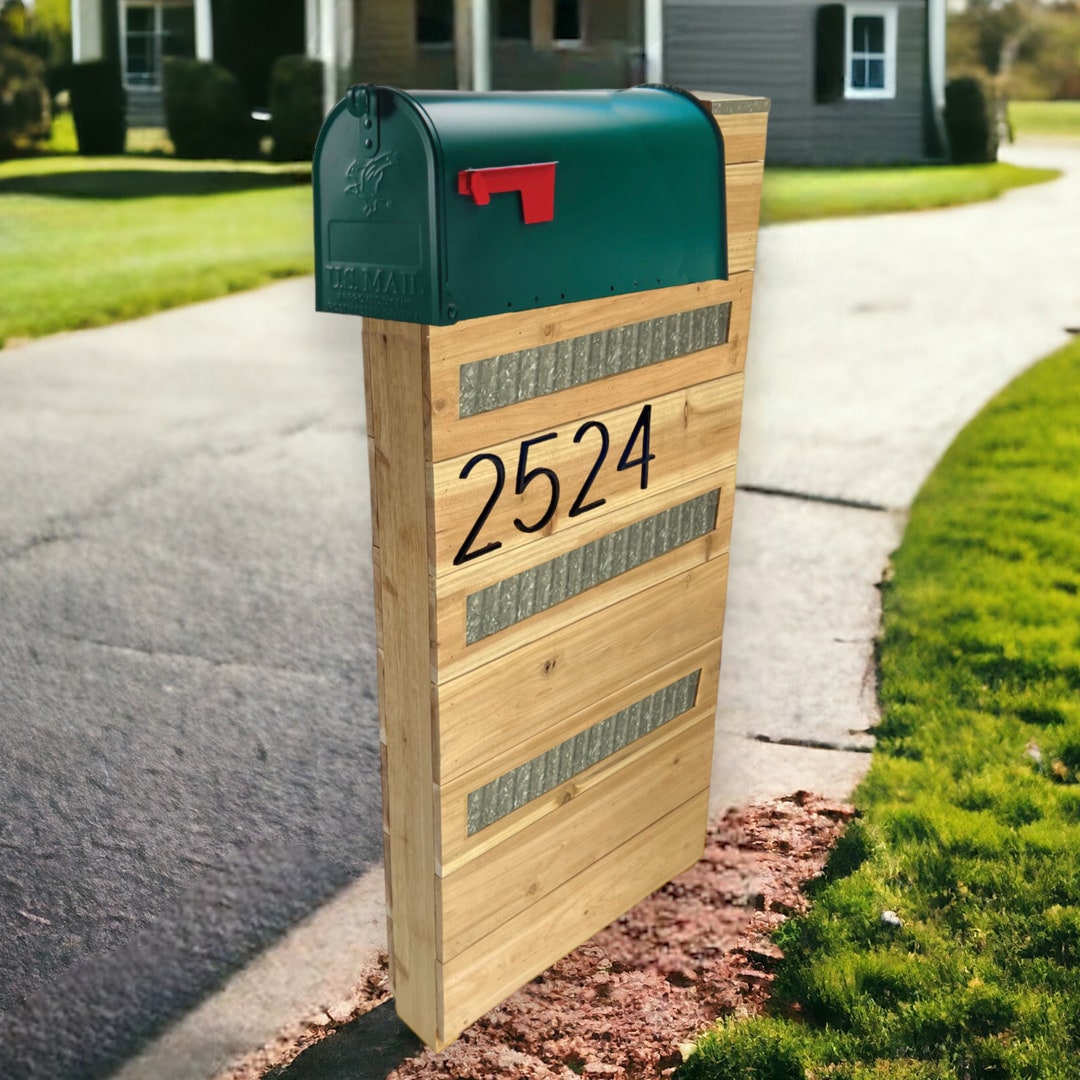 Modern Mailbox Base No. 721 Farmhouse Edition Wood Mailbox Base - Etsy