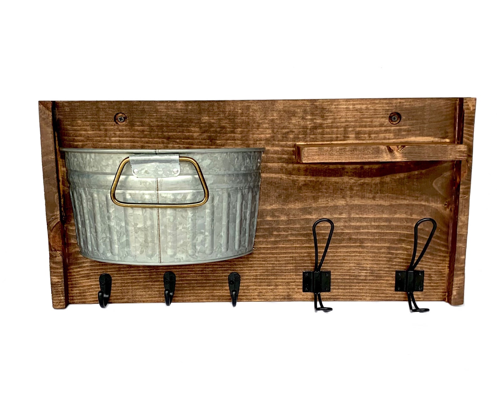 Farmhouse Mail Holder No. 701 With Key & Coat Hooks Large - Etsy