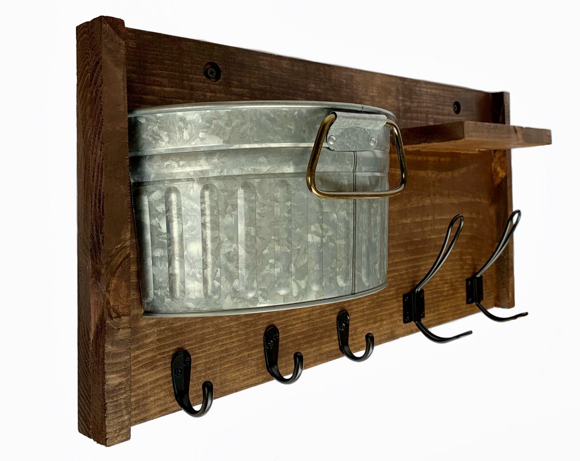 Farmhouse Mail Holder No. 701 With Key & Coat Hooks Large - Etsy