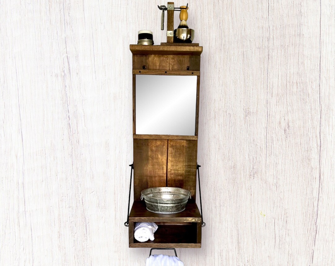 Farmhouse Shaving Mirror Shelf No. 901 Shaving Table Shelf - Etsy