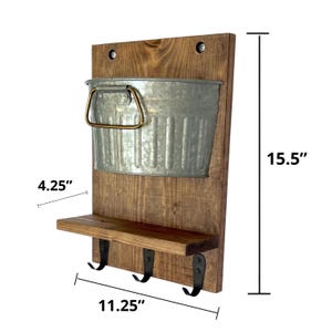 Farmhouse Mail Holder No. 702 - With Key/coat Hooks - Galvanized Half ...