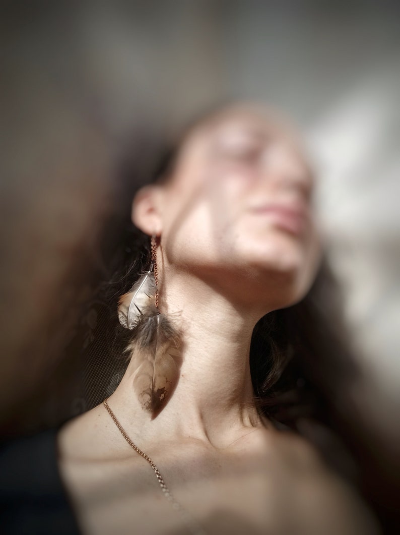 Single Feather Earrings One Earring Natural Molted Feathers - Etsy