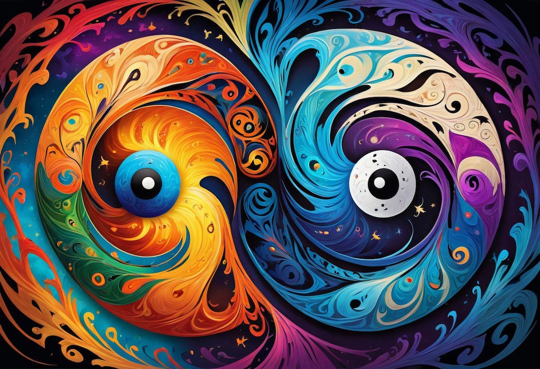 Ying Yang Swirls and Ebbs - Etsy