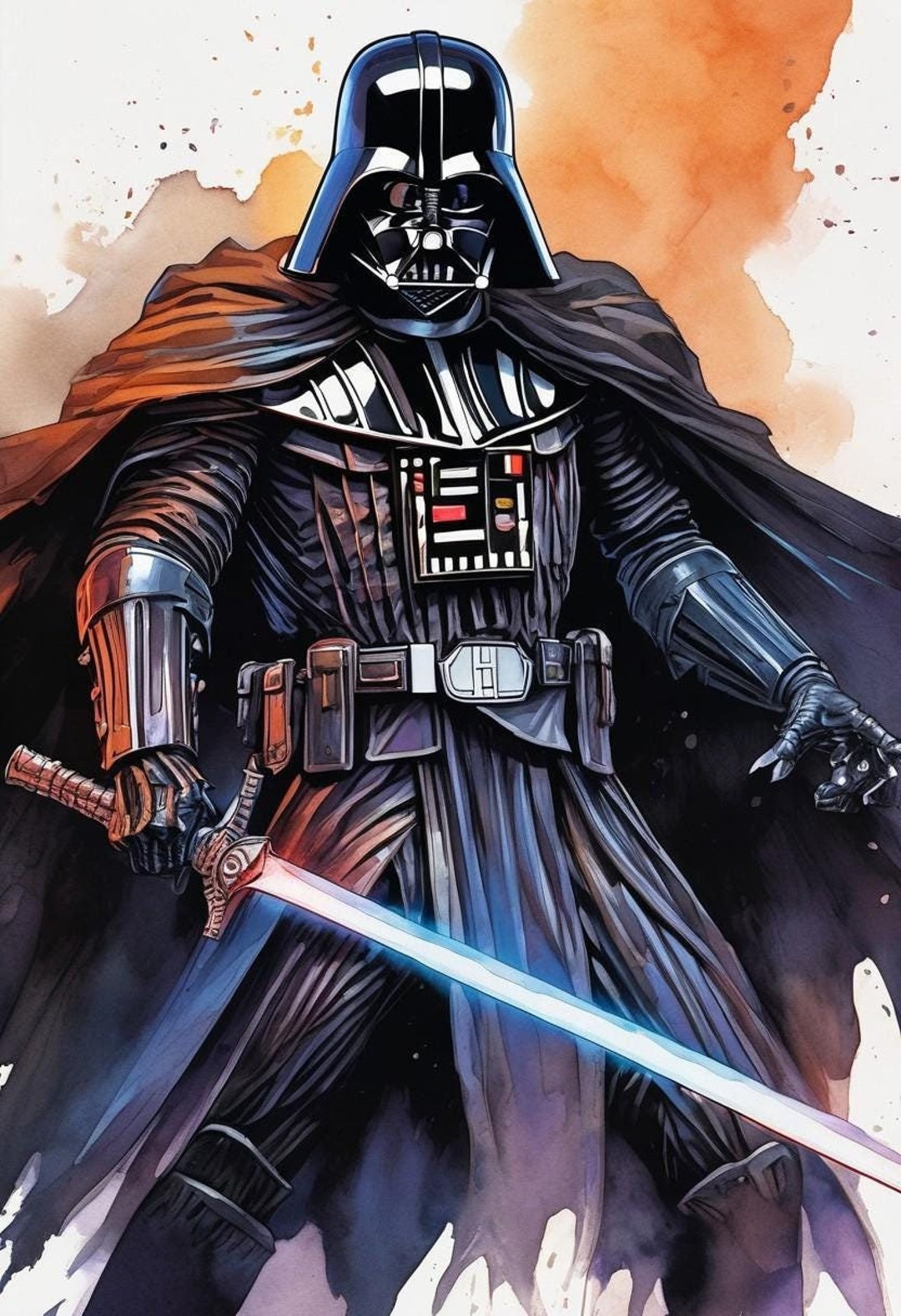 Darth Vader With Lightsaber Active - Etsy